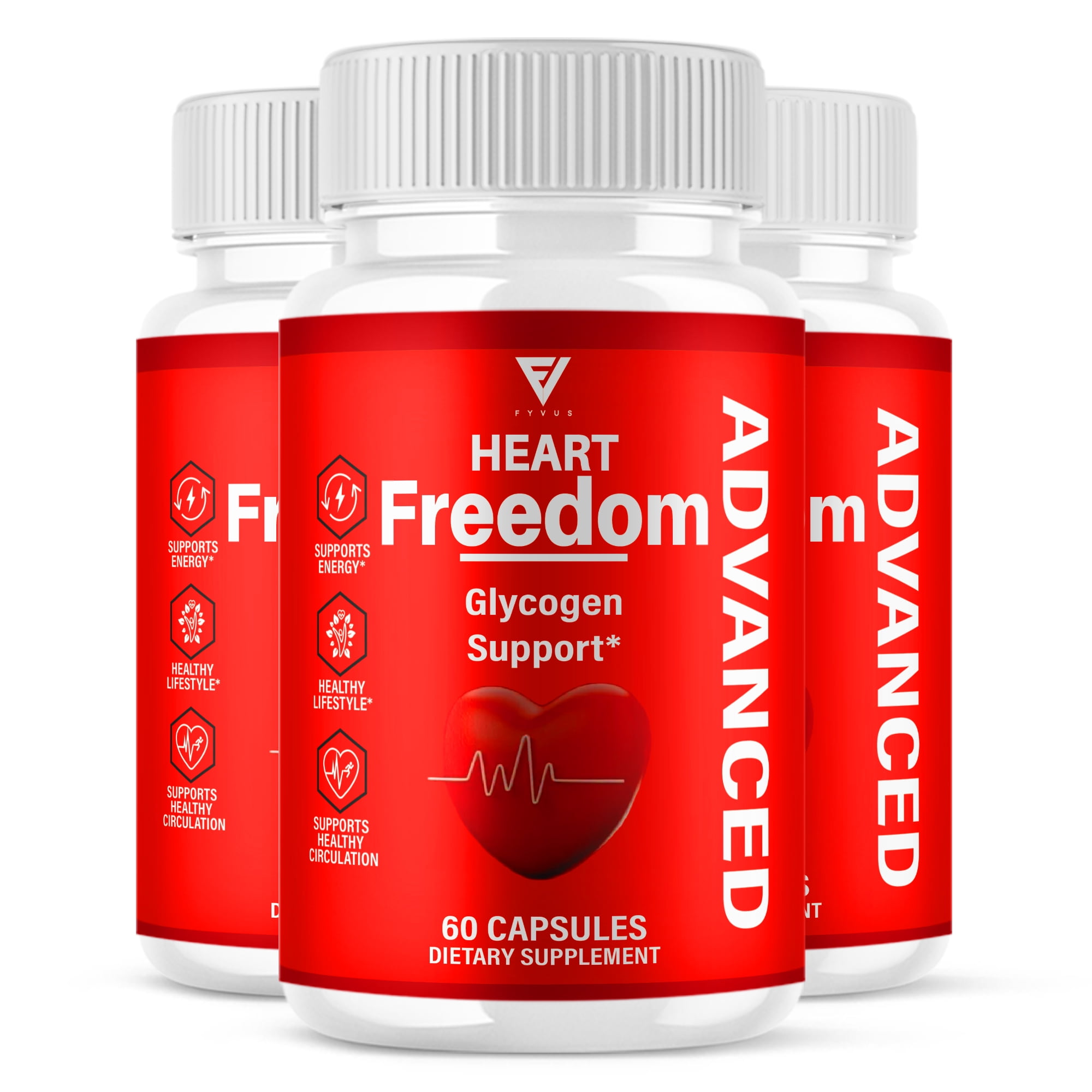(3 Pack) Heart Freedom Pills, Heart Freedom Glycogen and Circulation Support Maximum Strength ...