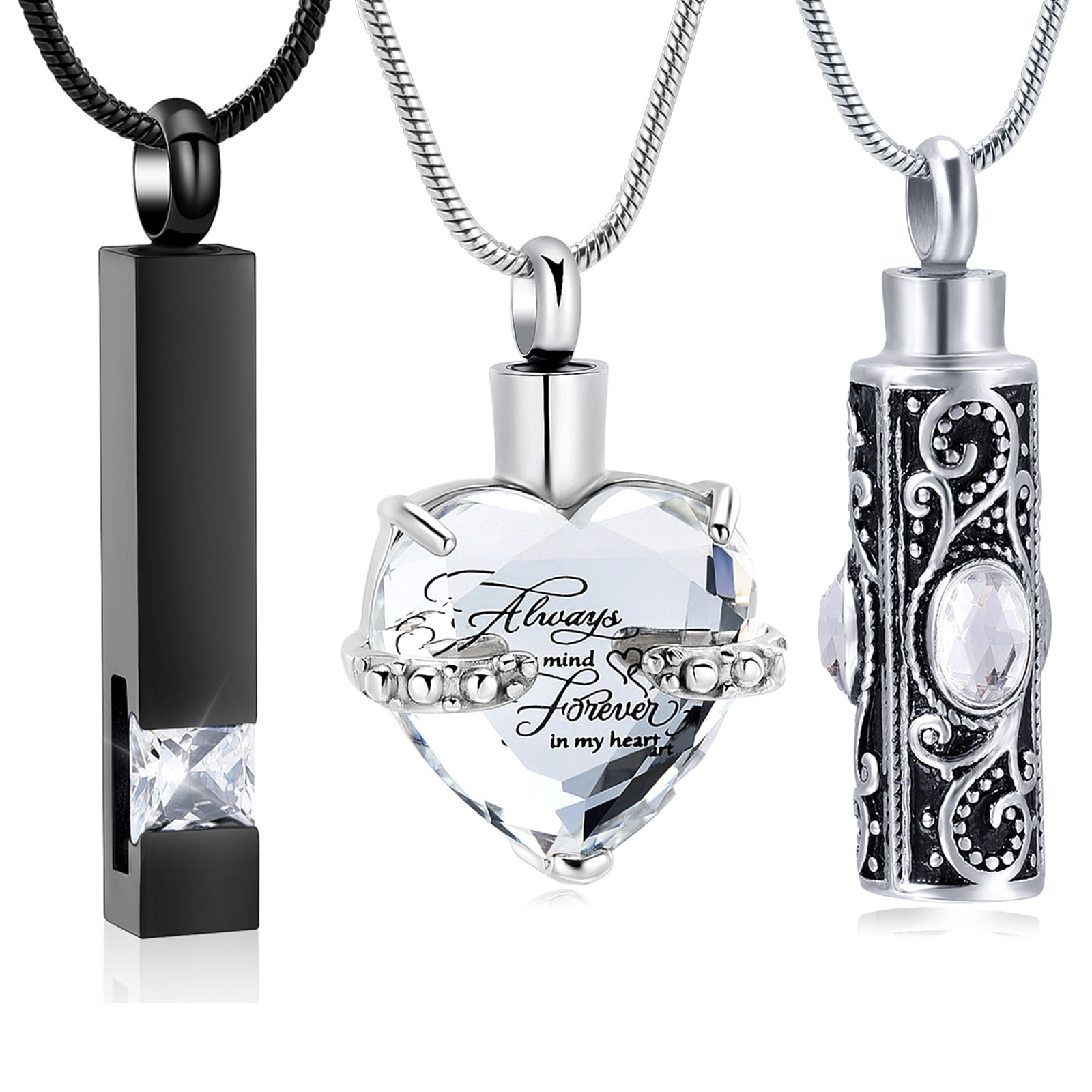 3 Pack Heart Urn Necklace for Ashes Cycliner Memorial Cremation Jewelry for Ashes Heart Urn Locket for Ashes Stainless Steel Urns Pendest Keepsake Jewelry Walmart