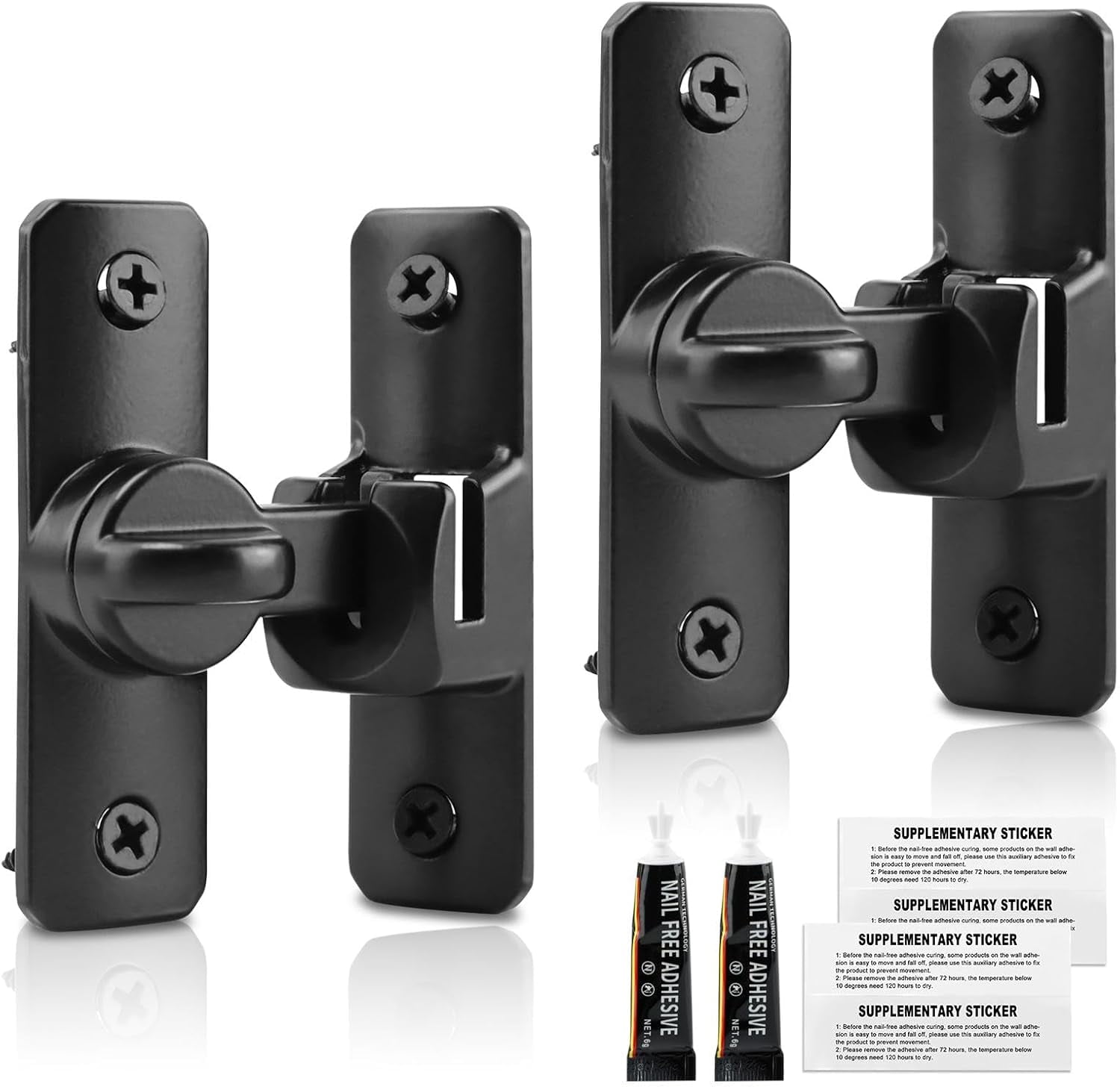 3-Pack Heavy Duty Barn Door Locks 90/180 Degree Adjustable - Solid Zinc ...