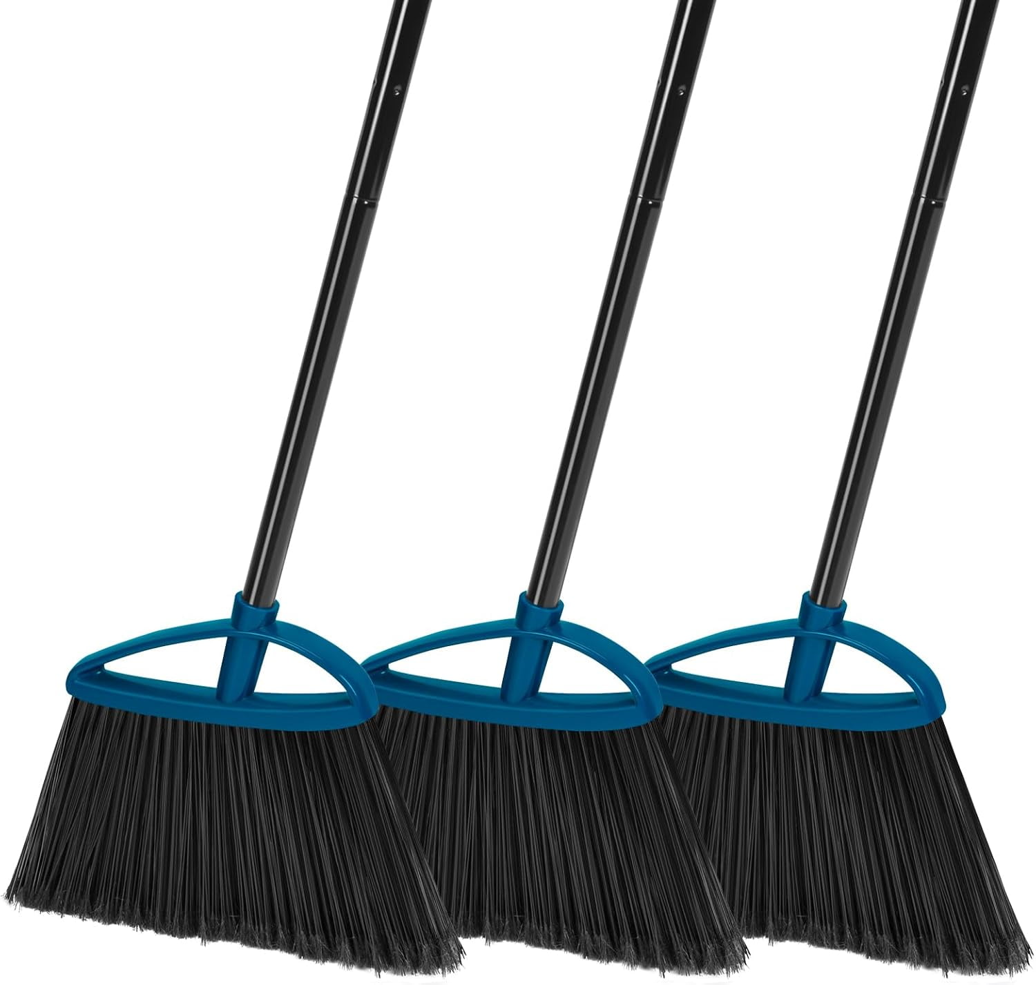3 Pack Heavy Duty Broom Outdoor with 60" Long Handle Stiff Bristle ...