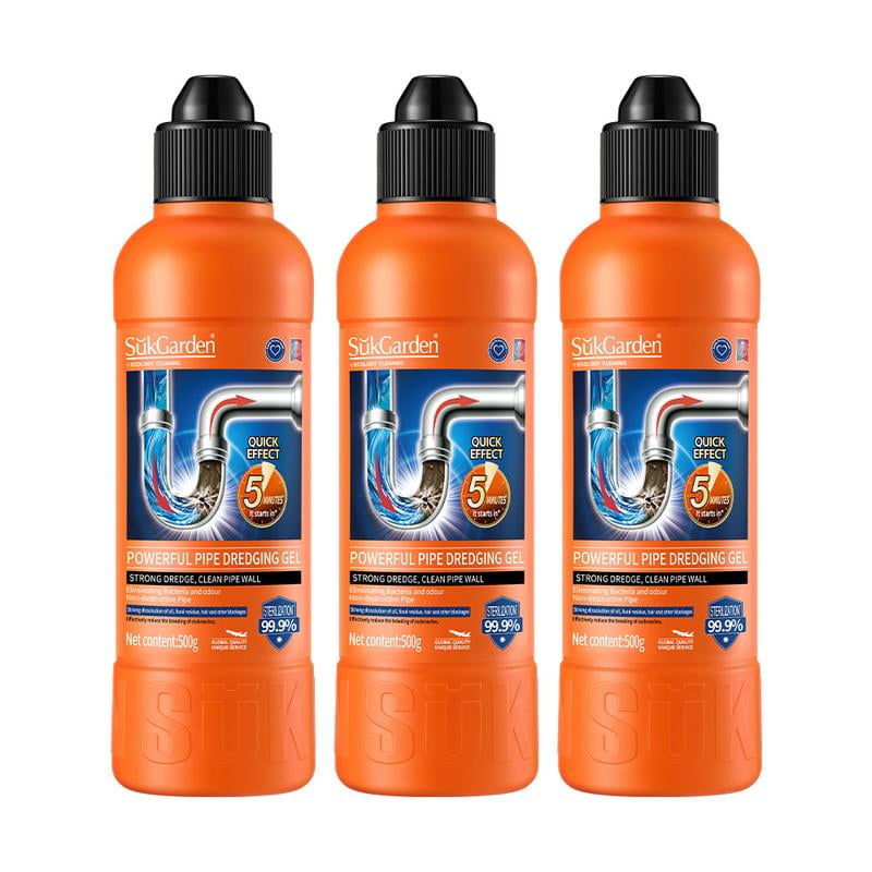 3-Pack Heavy Duty Drain Cleaner - 1500ML Liquid Hair Clog Remover for ...