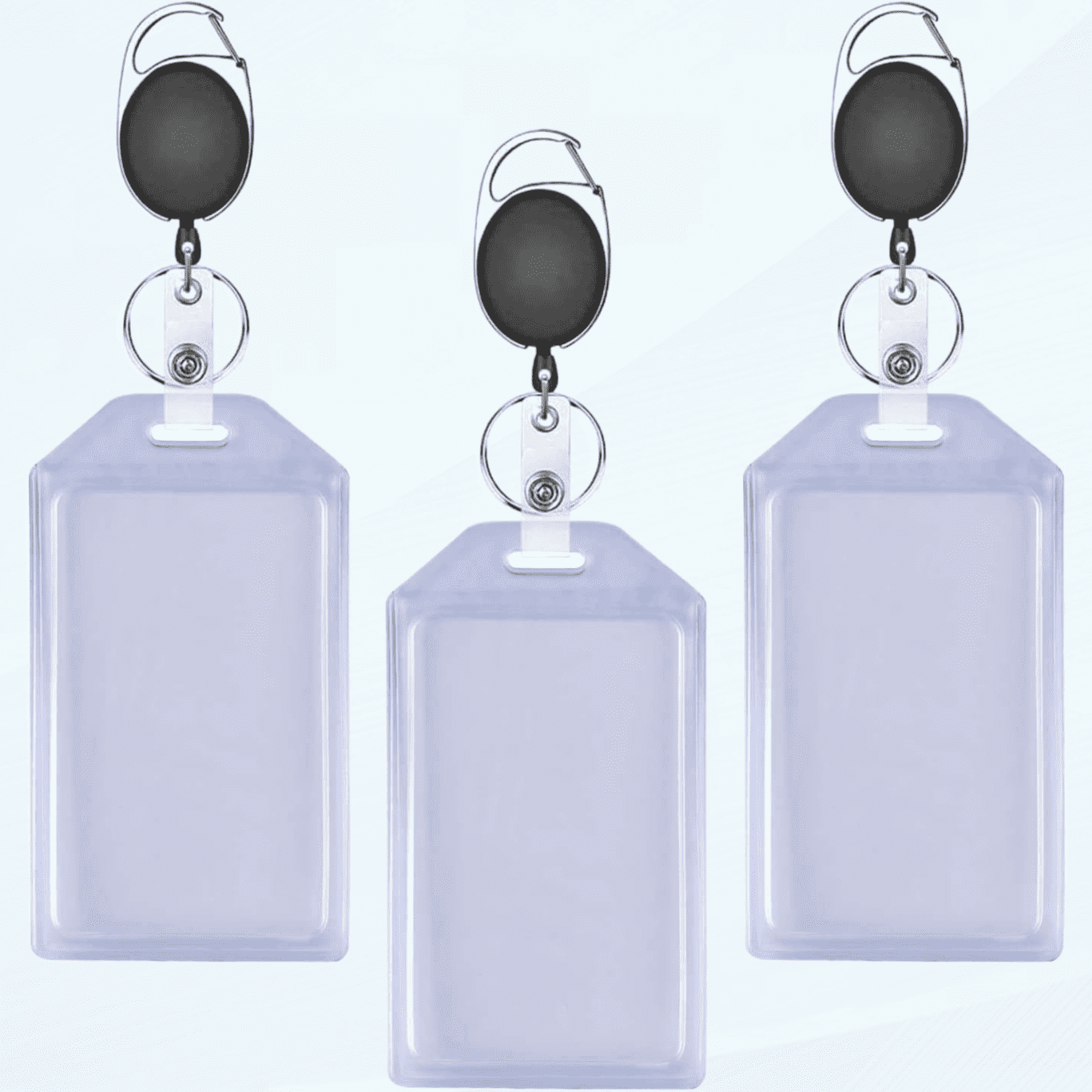 3 Pack Heavy Duty ID Card Badge Holder with 3 Pack Badge Holder Black Clip, Hard Plastic ...