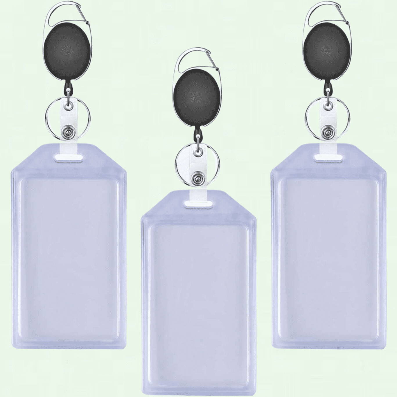 3-Pack Heavy Duty ID Card Badge Holder with Black Clip, Vertical ...