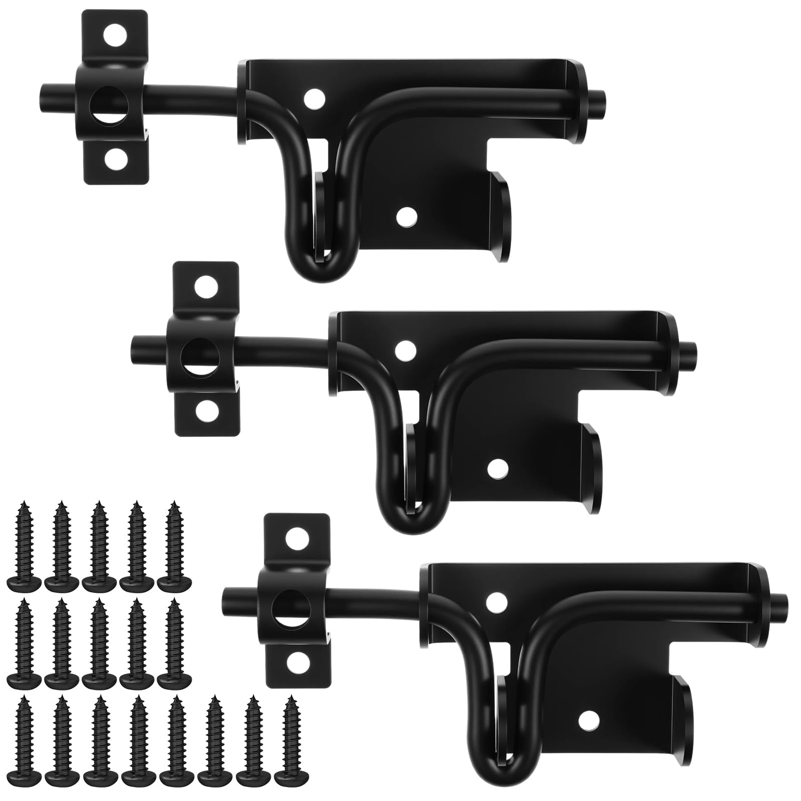 3-Pack Heavy Duty Iron Slide Bolt Latches with Padlock Hole for Outdoor ...