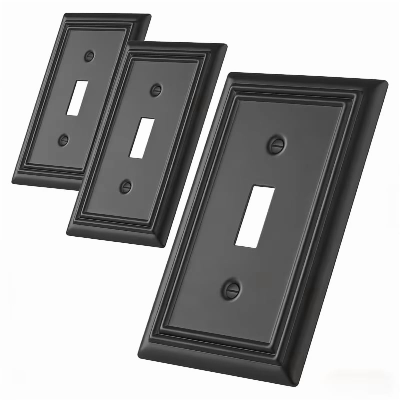 3-Pack Heavy Duty Metal Wall Plates - Single Toggle Switch Covers in ...
