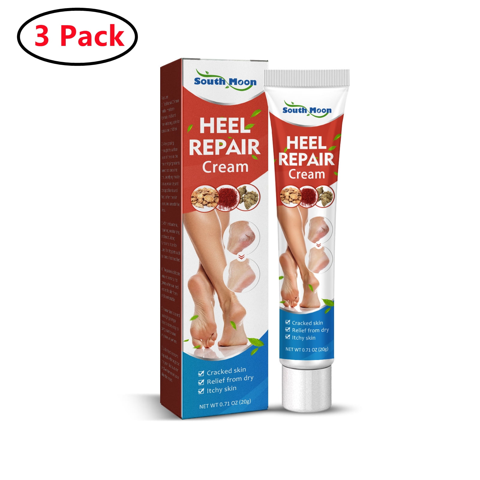 3 Pack Heel Rescue Foot Cream, for Cracked, Calloused, or Chapped Skin ...