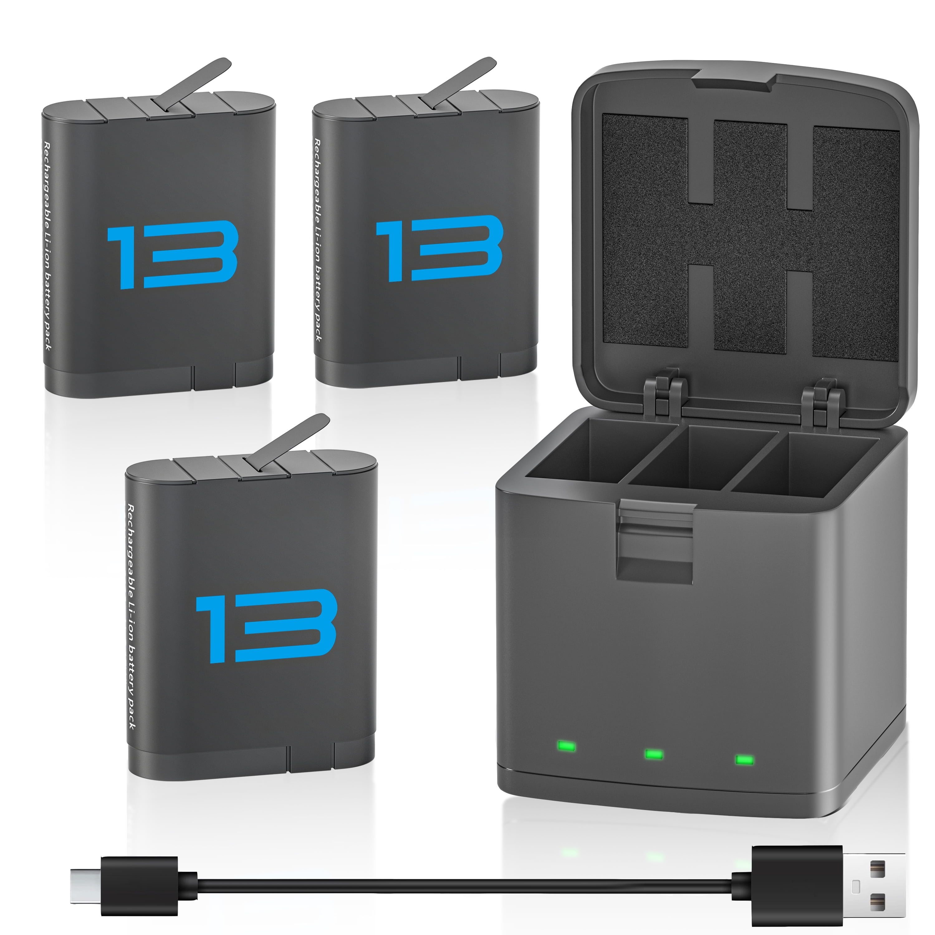 NATNO 3-Pack Replacement Batteries, 2100mAh Rechargeable, 3-Channel ...