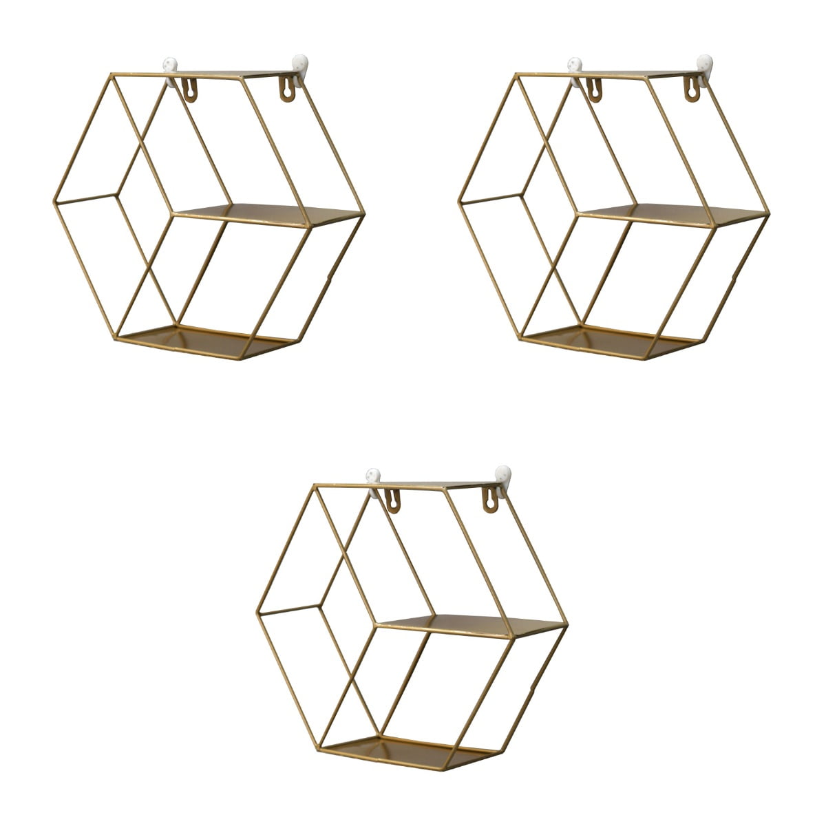 3 Pack Hexagon Honeycomb Shelves Wall Decoration Rack Storage - Walmart.com