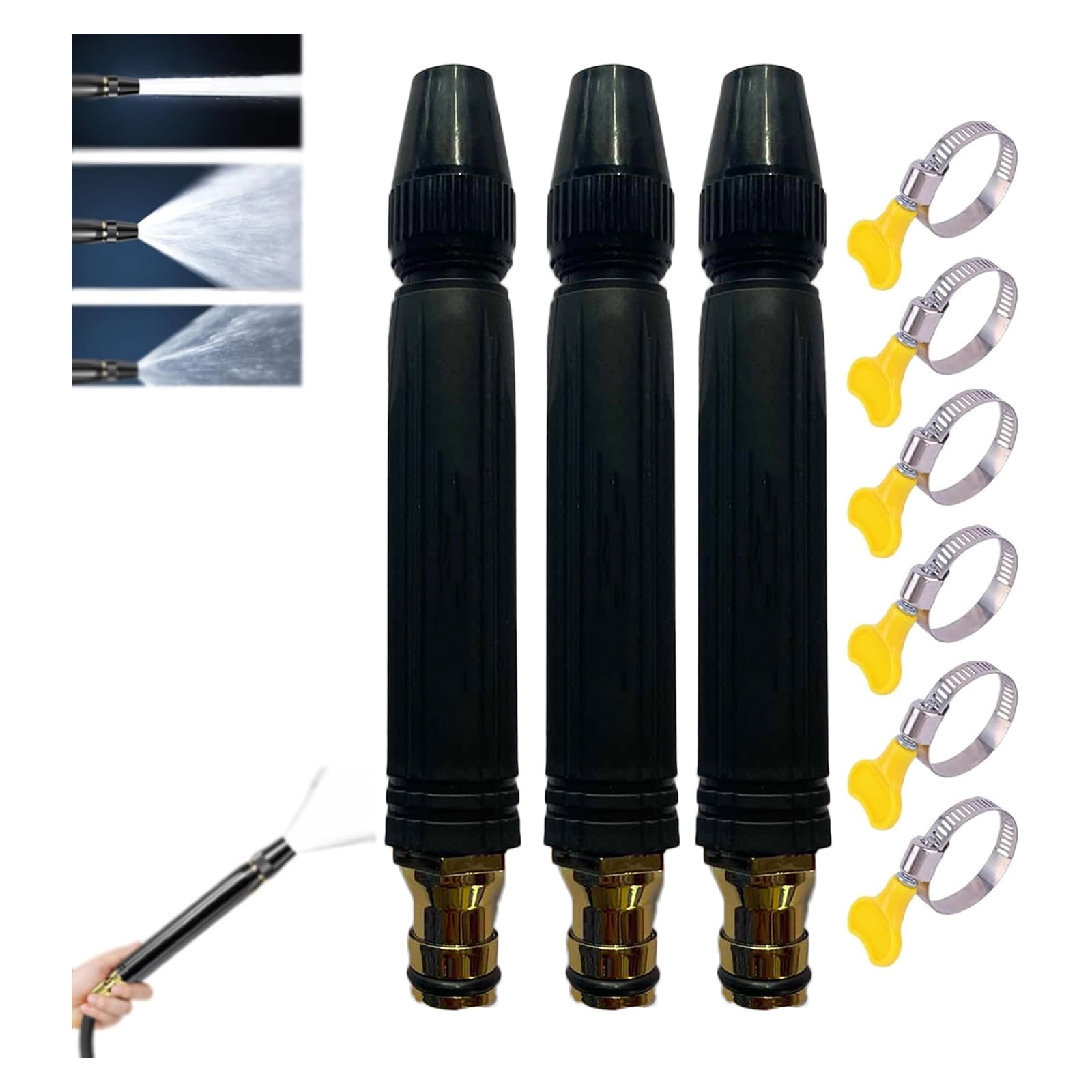 3 Pack High Pressure Hose Nozzle Sprayer, Heavy Duty Pressure Washer ...