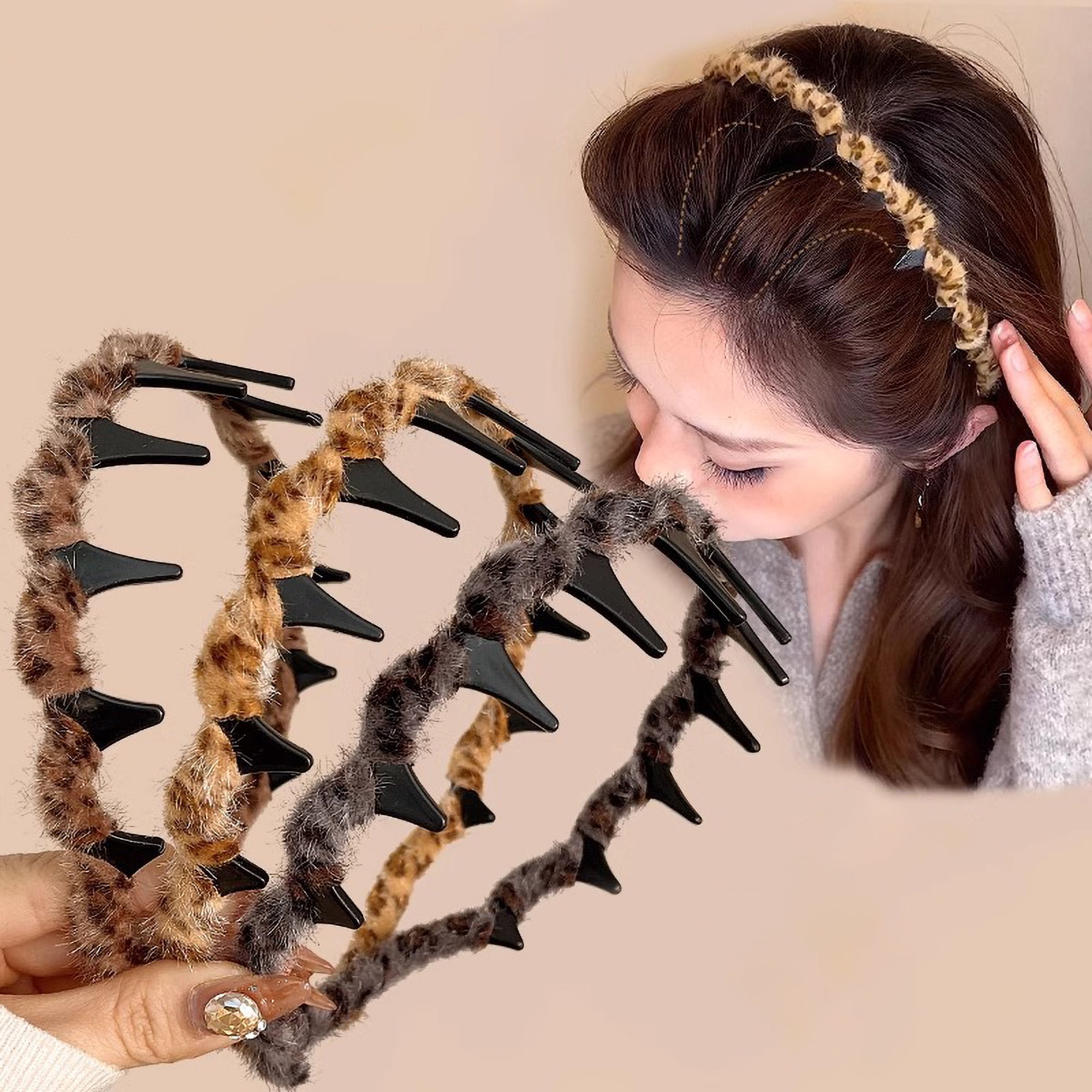 3 Pack High Skull Pearl Headband for Women, Reversible Velvet Headband ...