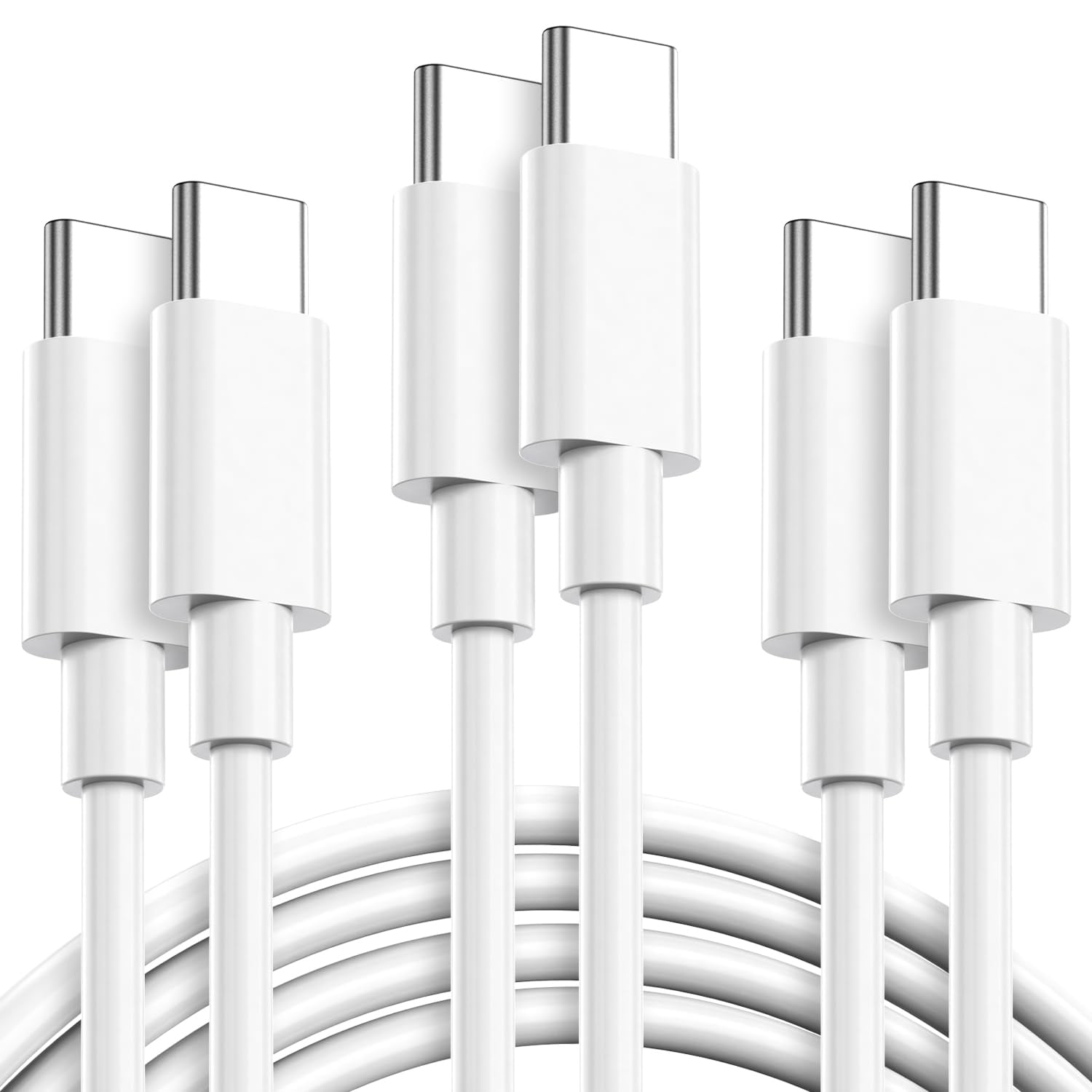 3-Pack High-Speed USB-C to USB-C Charge & Sync Cable - White - Walmart ...