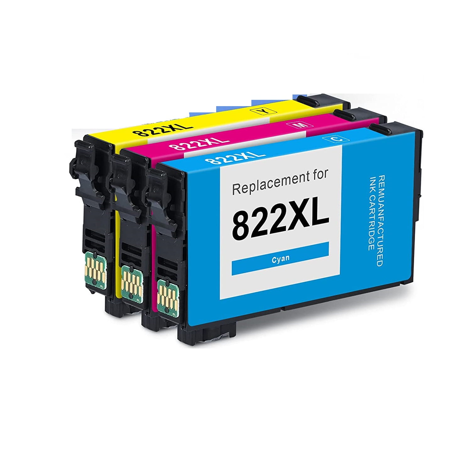 3 Pack High-Yield Cyan Magenta Yellow Ink Cartridge With Chip Show Ink ...