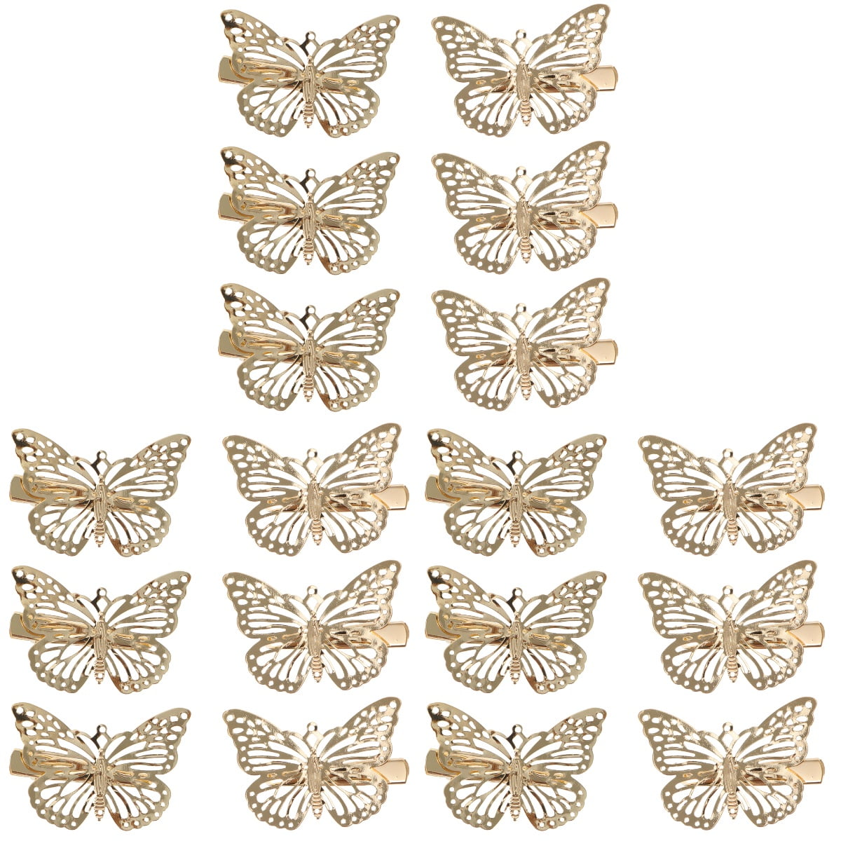 3 Pack Hollow Hair Catches Metal Butterfly Elegant Clip Miss - Walmart.com