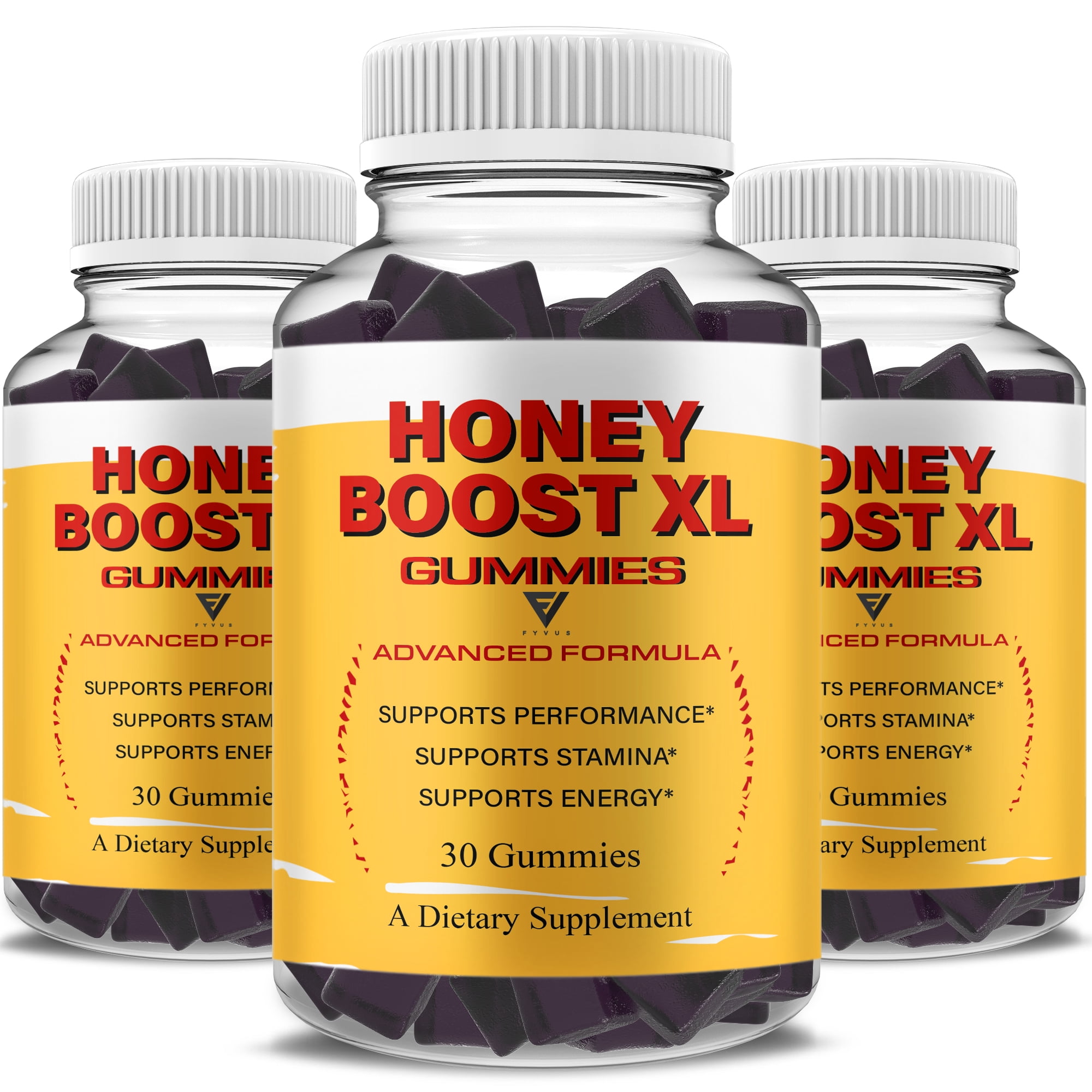 (3 Pack) Honey Boost XL Gummies, Daily Max Performance Shilajit ...