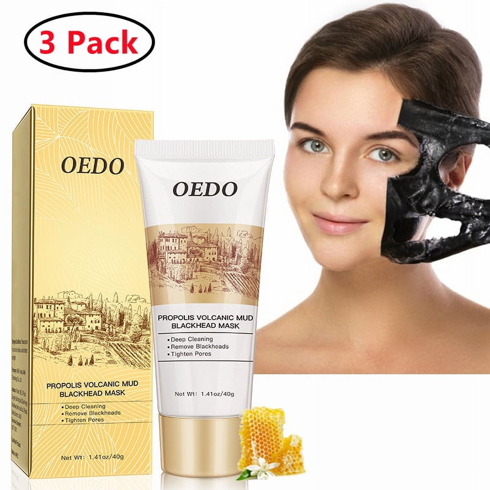 3 Pack Honey Face Mask - Blackhead Remover Mask with Activated Charcoal ...