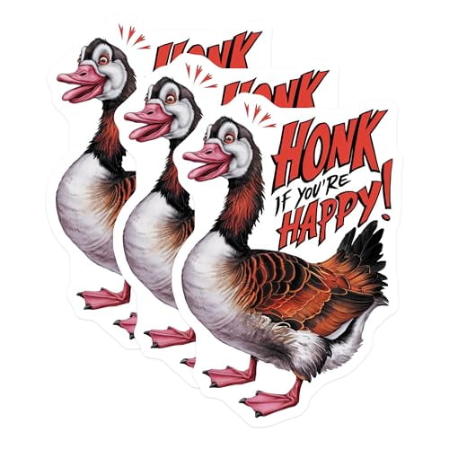 (3 Pack) Honk If Youre Happy Decals - Funny Goose Stickers - Laptop Car ...