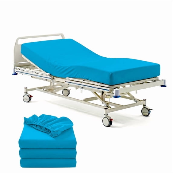 3 Pack Hospital Bed Fitted Sheets 36" x 80" x 14" Deep – 100% Egyptian ...