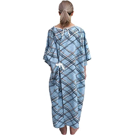 3 Pack - Hospital Patient Gowns Robe - Blue Abstract Print - Small to ...