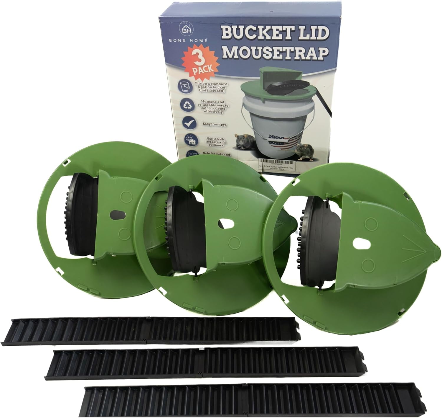 3 Pack Humane Mouse Trap | Mouse Trap Bucket for 5 Gallon Bucket ...