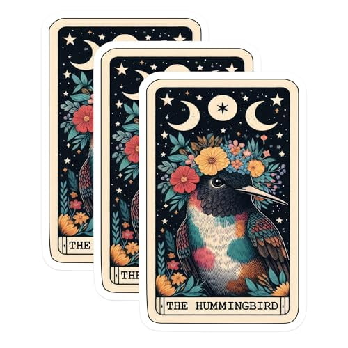 (3 Pack) Hummingbird Decals - Floral Crown - Tarot Card Decals - 3 ...