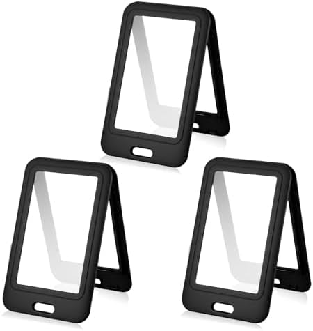 3 Pack ID Badge Holder, Black Plastics Vertical ID Card Holders, Hard ...
