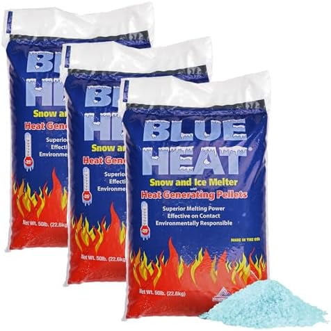 3 Pack Ice Melt Pellets, Calcium Blend Deicer Snow Melter for Driveway ...