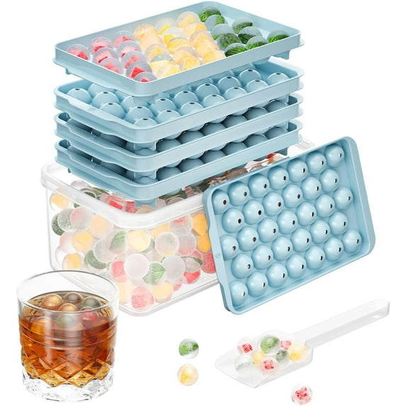 3 Pack Ice Trays for Freezer, 99 PCS Ice Cube Tray with Lid and Bin ...
