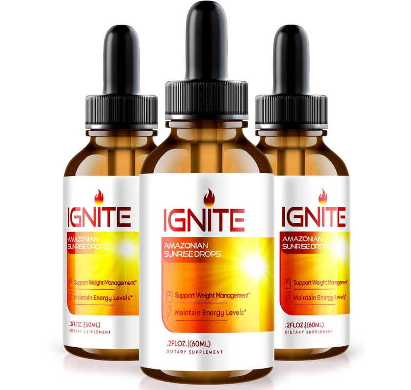(3 Pack) Ignite Amazonian Sunrise Drops, Morning Drip Method to Support a Healthy Body, All ...