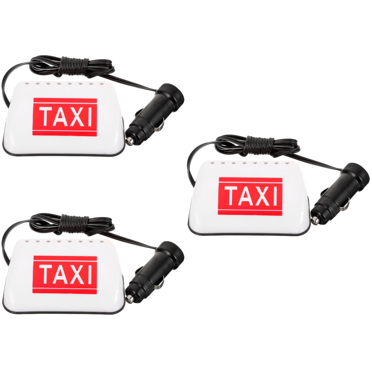 3 Pack Illuminated Car Roof Light Taxi Sign Logo for Magnet White ...