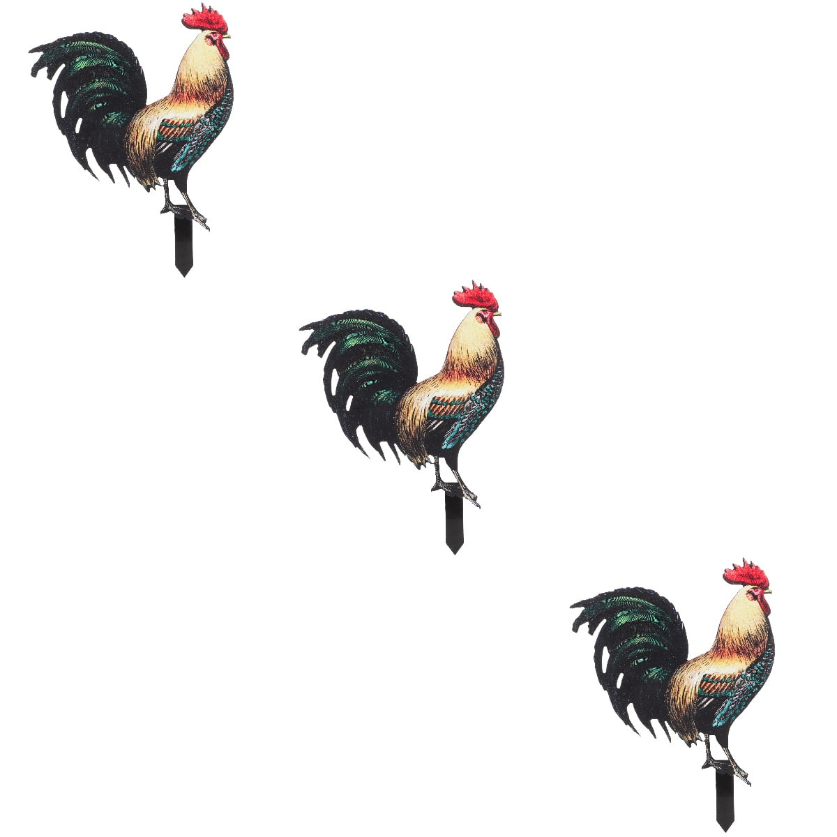 3 Pack Imitation Chicken Floor Plug Garden Rooster Sign Lawn Stake ...