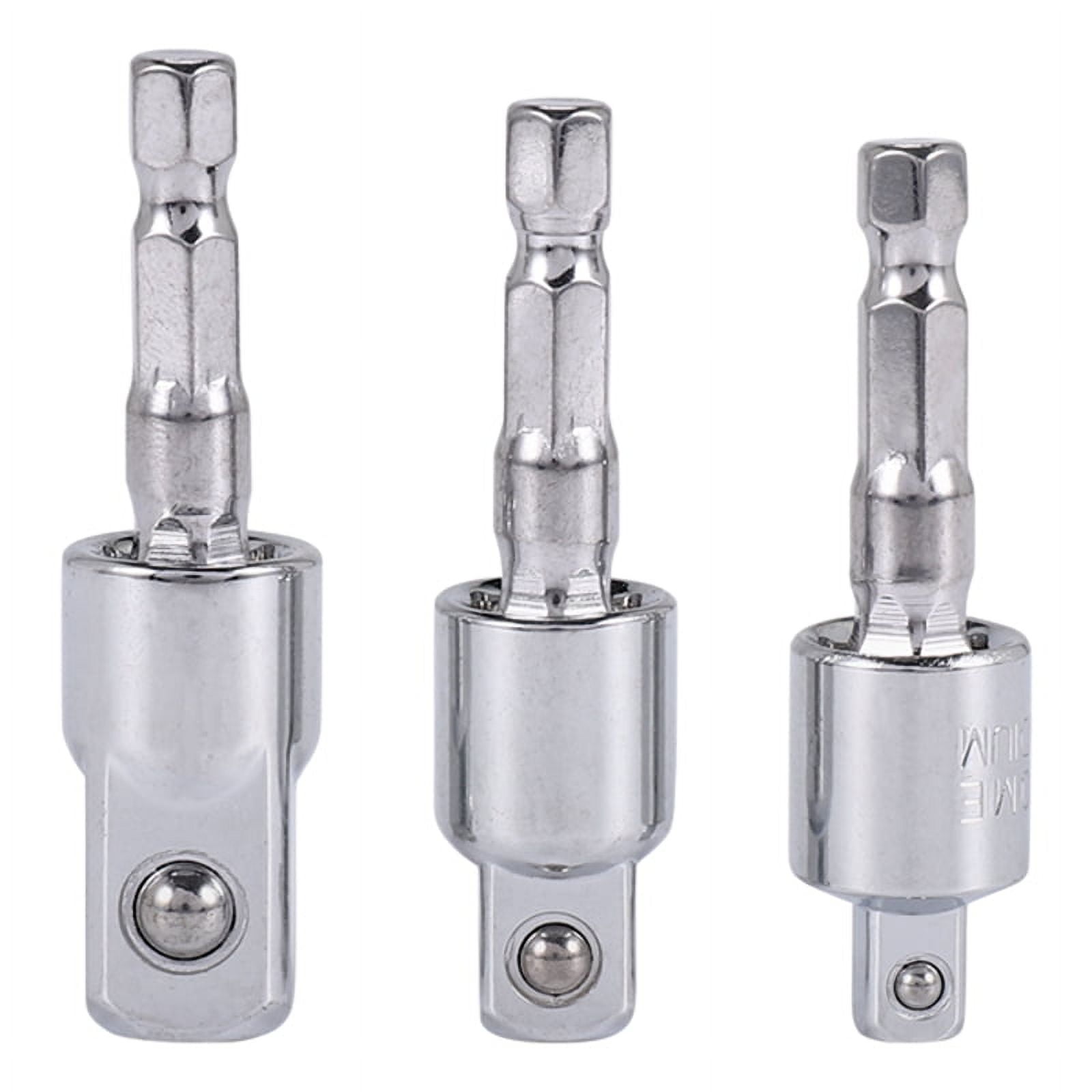 3 Pack Impact Grade Socket Adapter 360-Degree Universal Joint Swivel ...