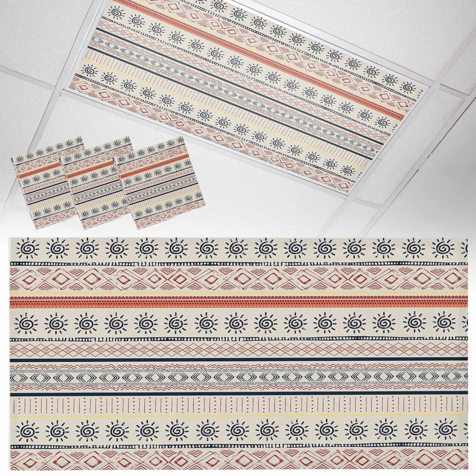 3 Pack Indian Geometric Fluorescent Light Covers for Ceiling Lights ...
