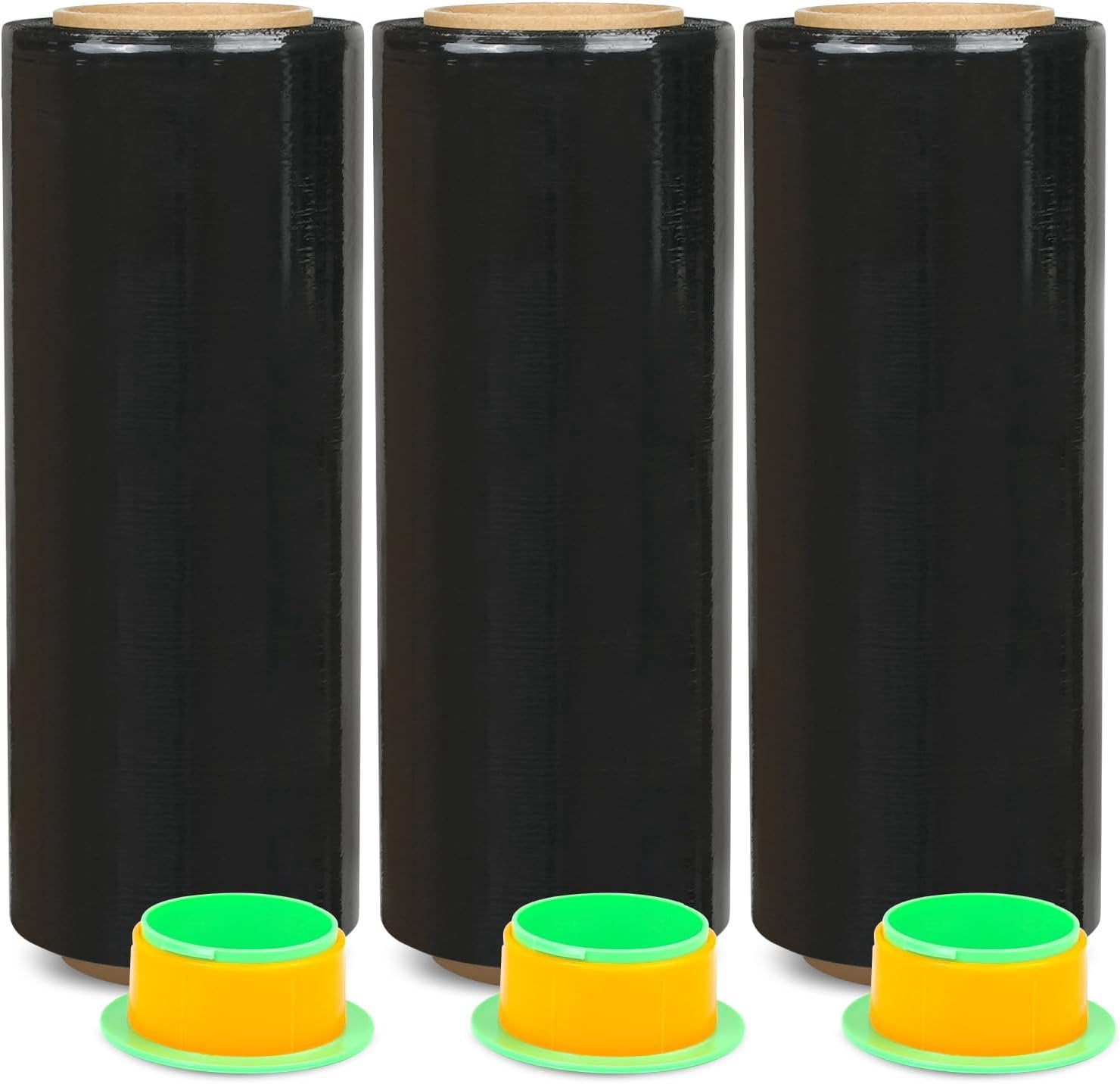 3 Pack Industrial Strength Black Stretch Wrap Film 12" x 1000 Ft 80 ...