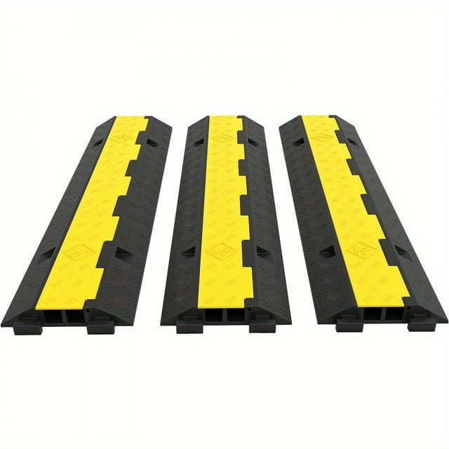 3-Pack Industrial-Strength Cable Protector Ramps - 11,000 lbs Axle Load ...