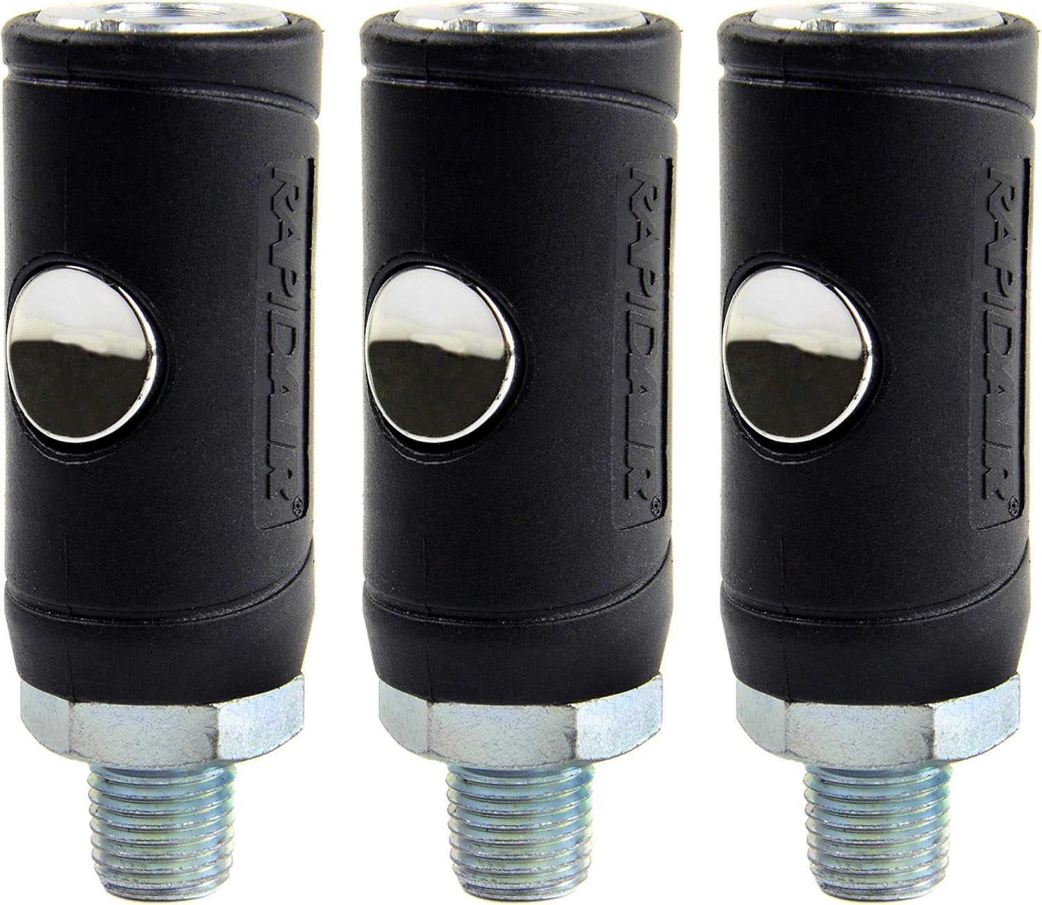 3 Pack Industrial Style Safety Air Plug Coupler 1/4" Body 1/4" MNPT ...