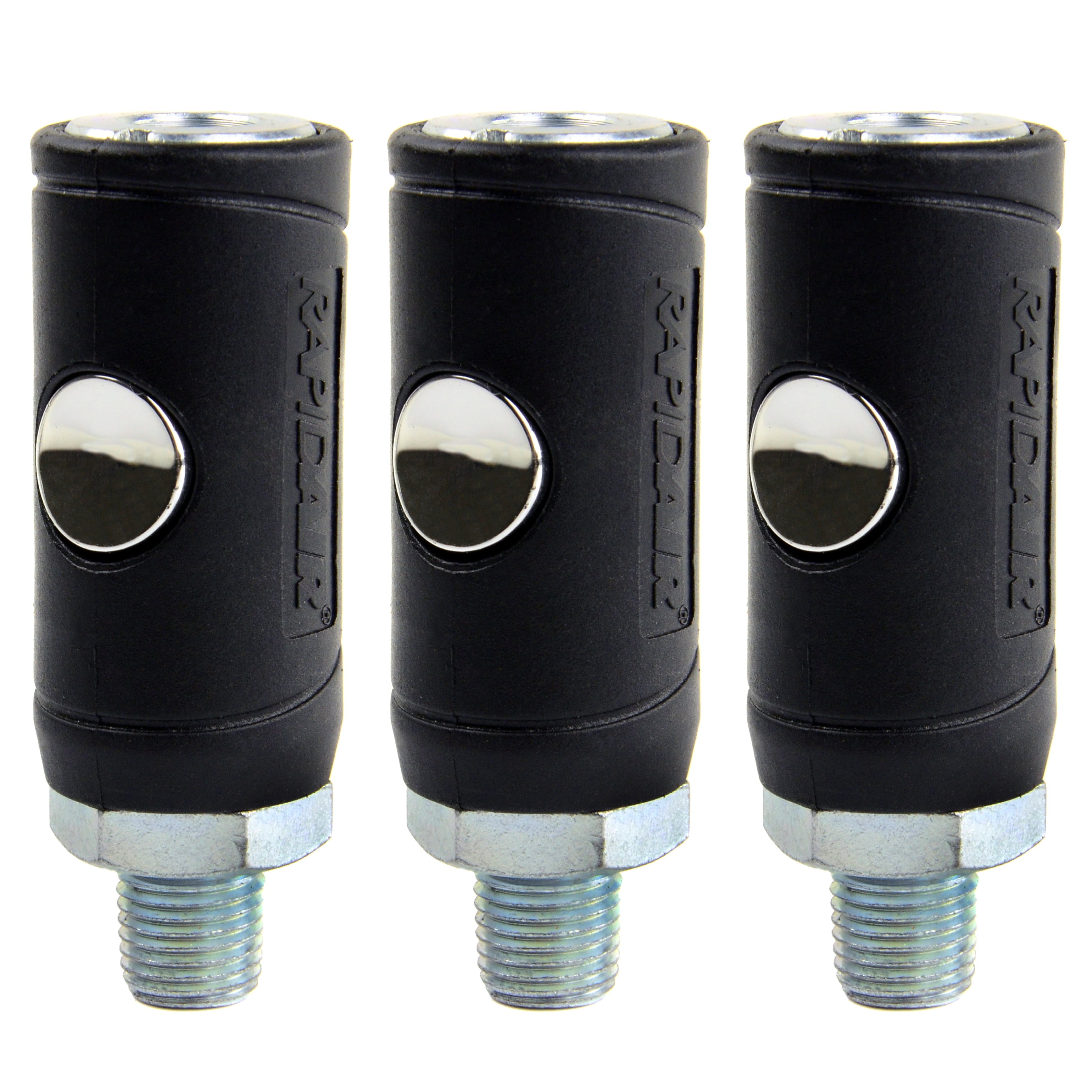3 Pack Industrial Style Safety Air Plug Coupler 1/4" Body 1/4" MNPT ...