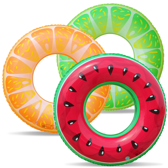 3 Pack Inflatable Pool Floats Tube Rings, Pool Floats for Adults, Fruit ...