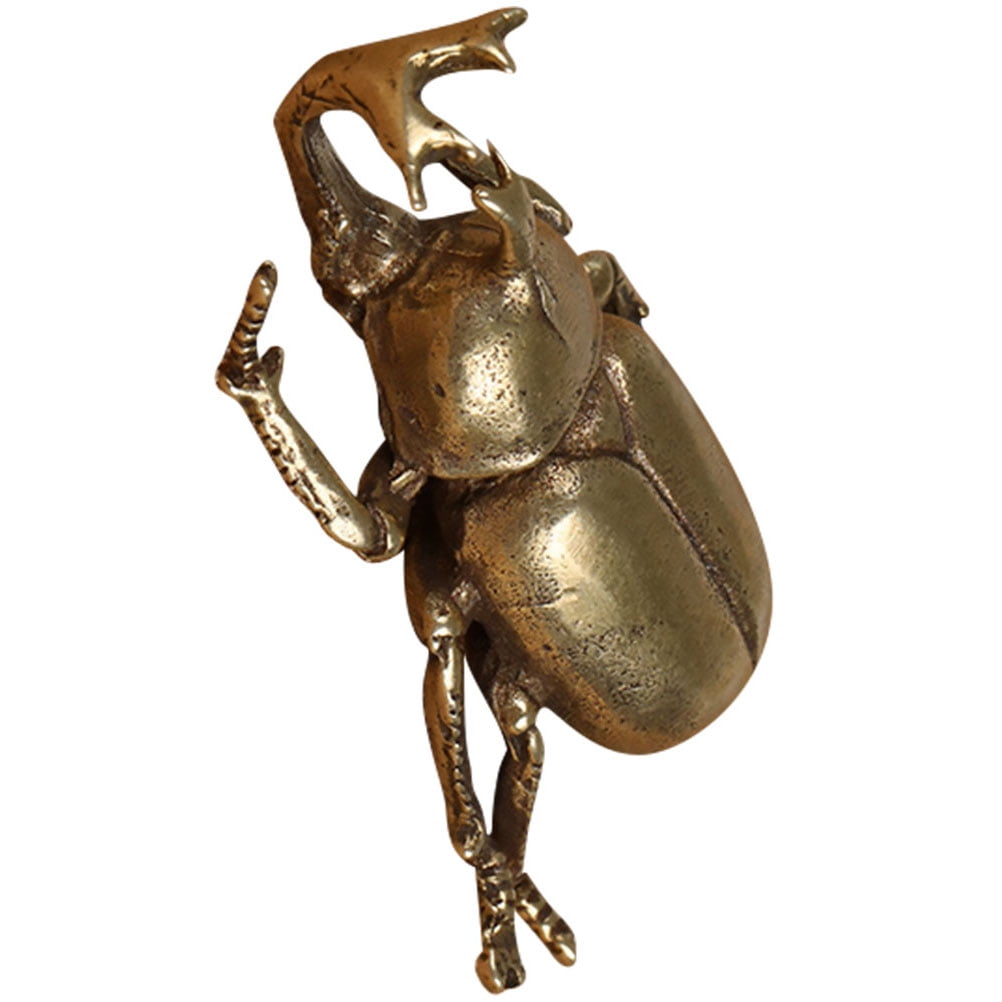 FUEENIRVA Golden Copper Creative Beetle Shape Desktop Adornment for ...
