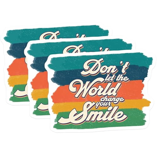 (3 Pack) Inspirational Decals - Motivational Quote - Smile Positivity ...