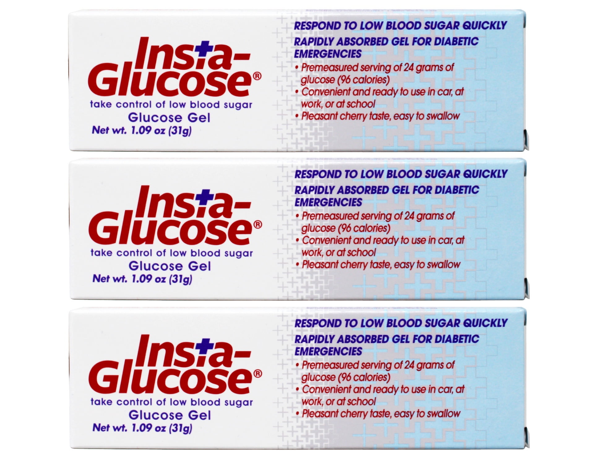 3 Pack - Insta-Glucose Gel, Respond to Low Blood Sugar Quickly Rapidly ...