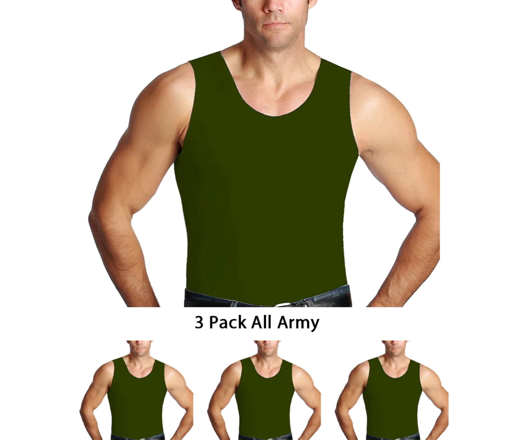 3-Pack Insta Slim I.S.Pro USA Activewear Compression Muscle Tank MA0003 ...