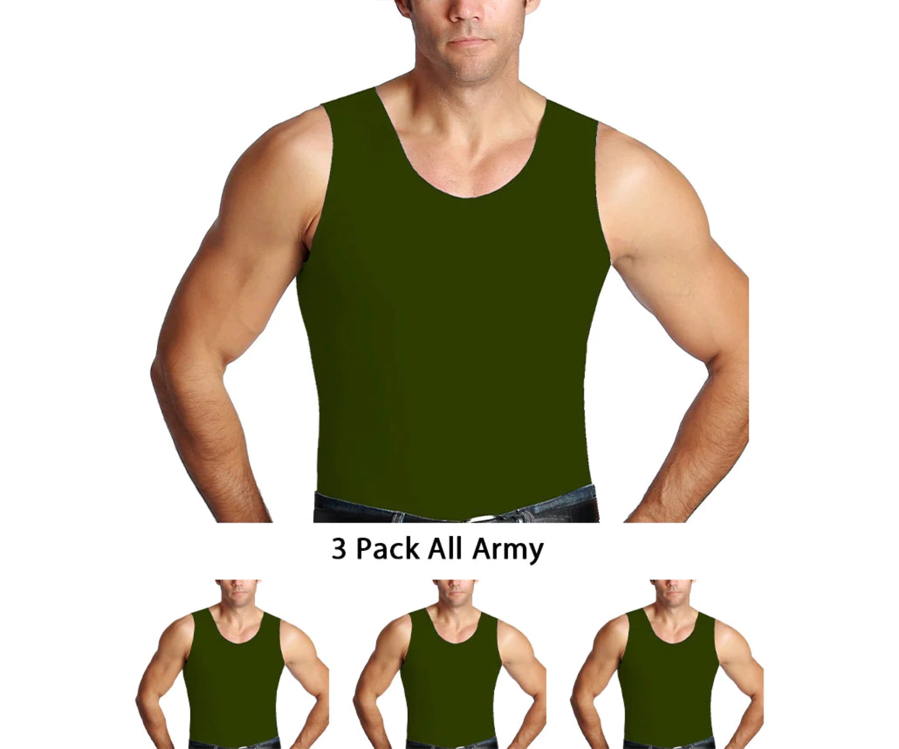 3-Pack Insta Slim I.S.Pro USA Activewear Compression Muscle Tank MA0003 ...
