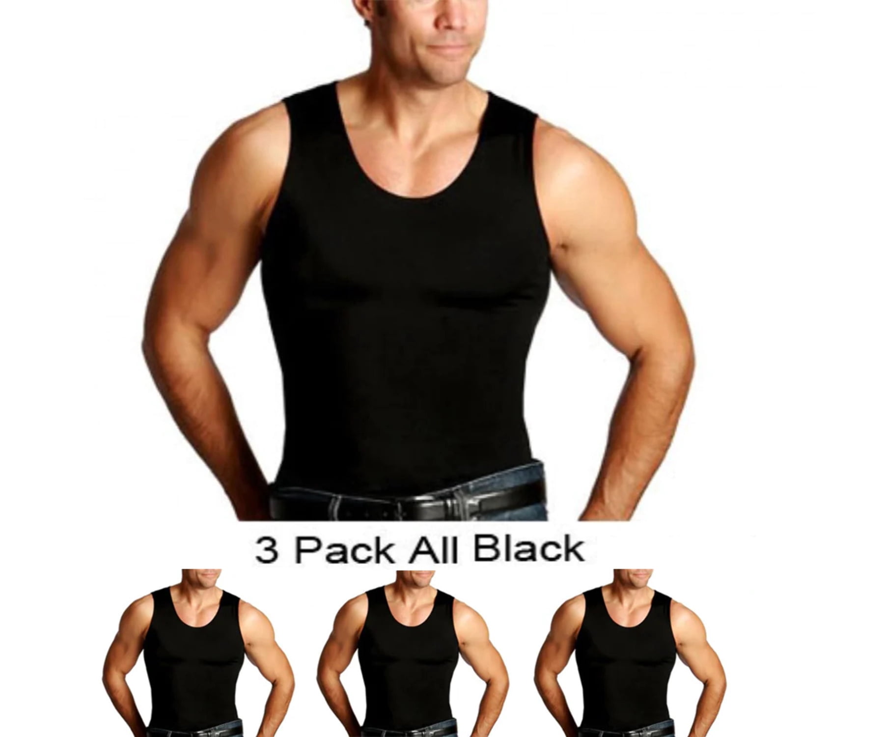 3-Pack Insta Slim I.S.Pro USA Compression Muscle Tanks MS0003 - Walmart.com