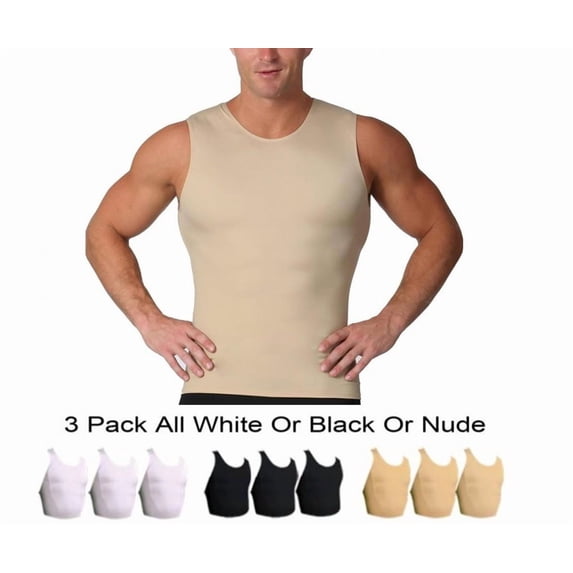 3 Pack Insta Slim Compression Sleeveless Crew Neck Tank TS00N3 ...