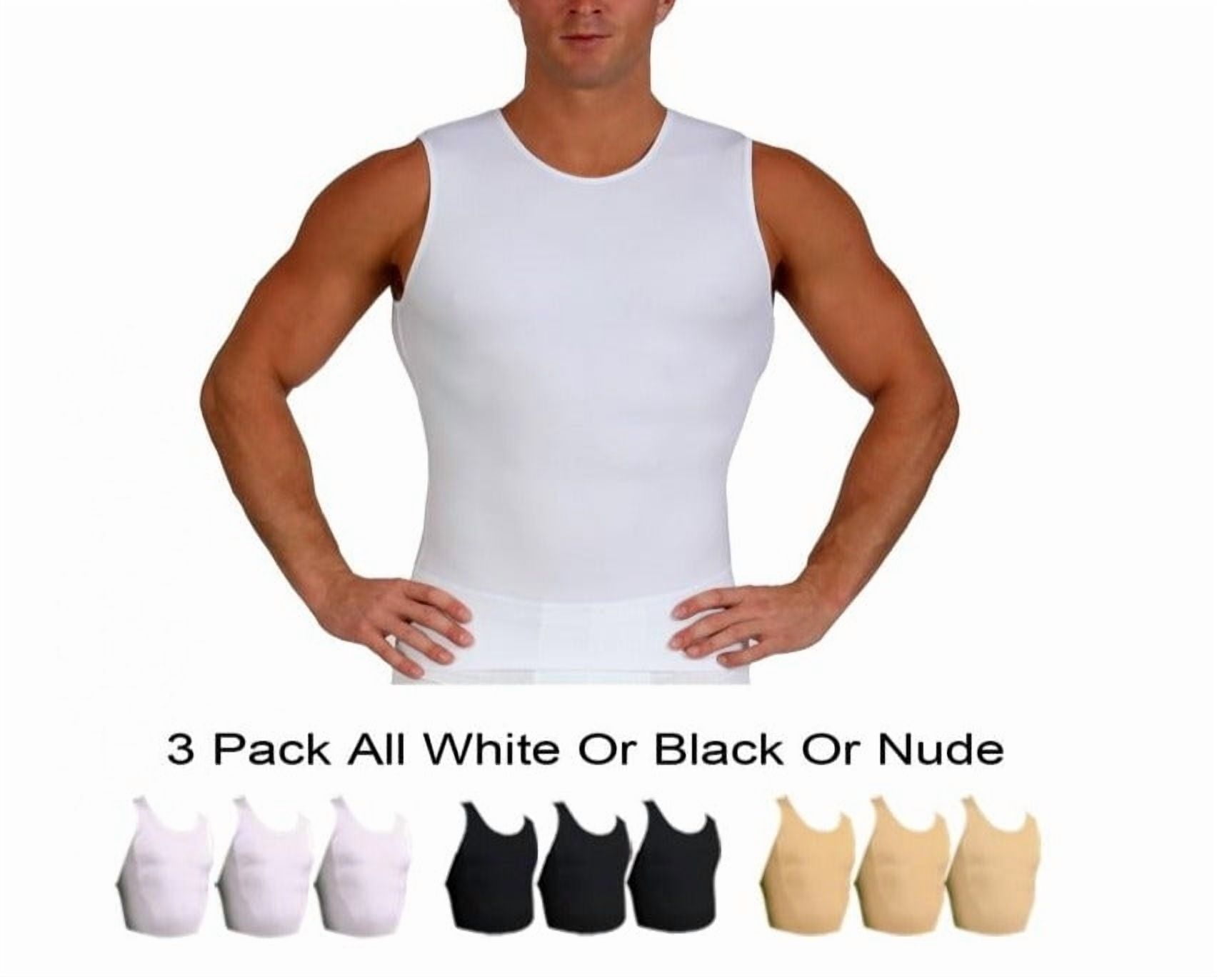 3 Pack Insta Slim Compression Sleeveless Crew Neck Tank TS00N3 ...