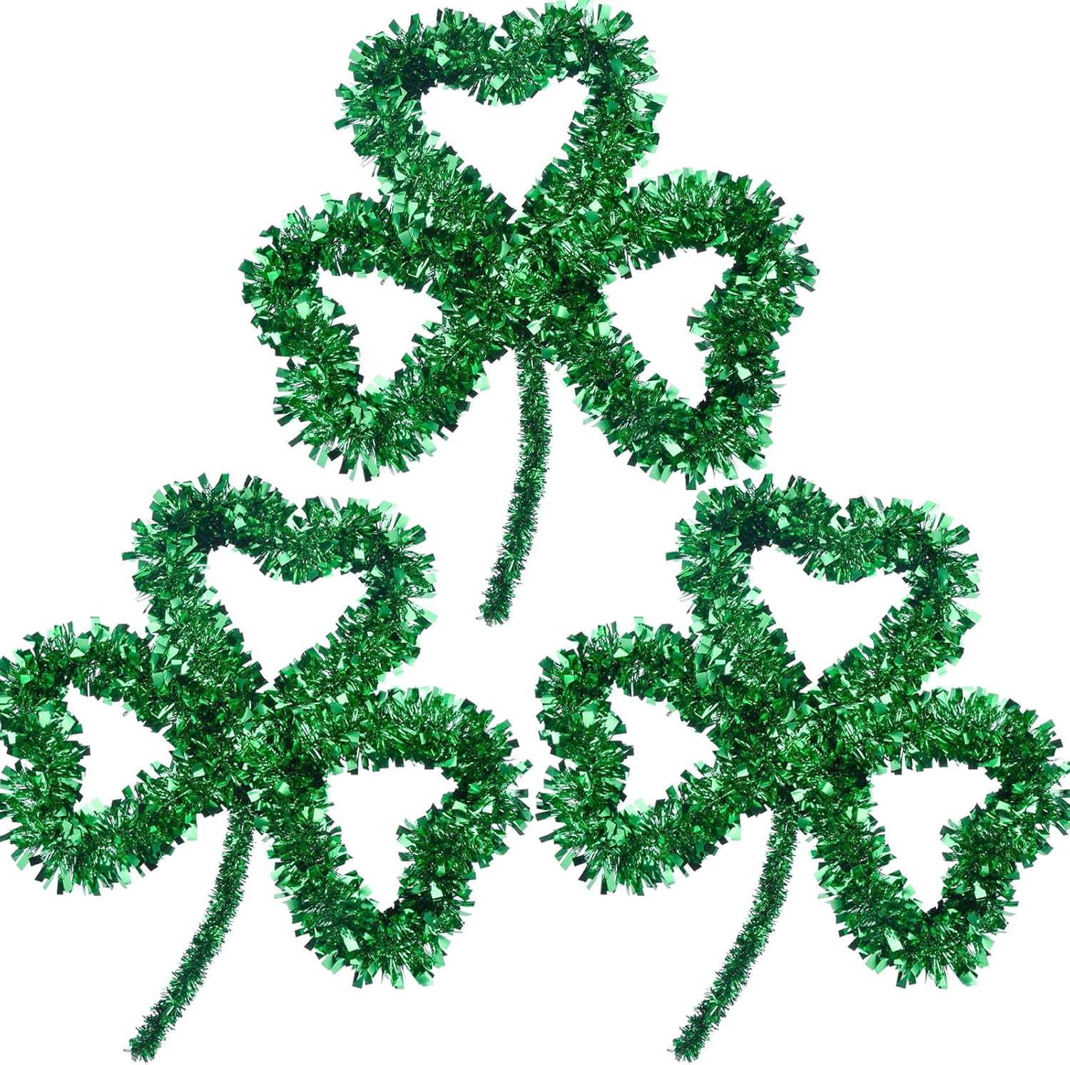 3 Pack Irish St. Patrick's Day Lucky Green Shamrock Tinsel Wall ...
