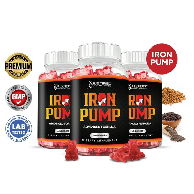 (3 Pack) Iron Pump Male Enhancement Gummies 310MG 180 Gummys - Walmart.com