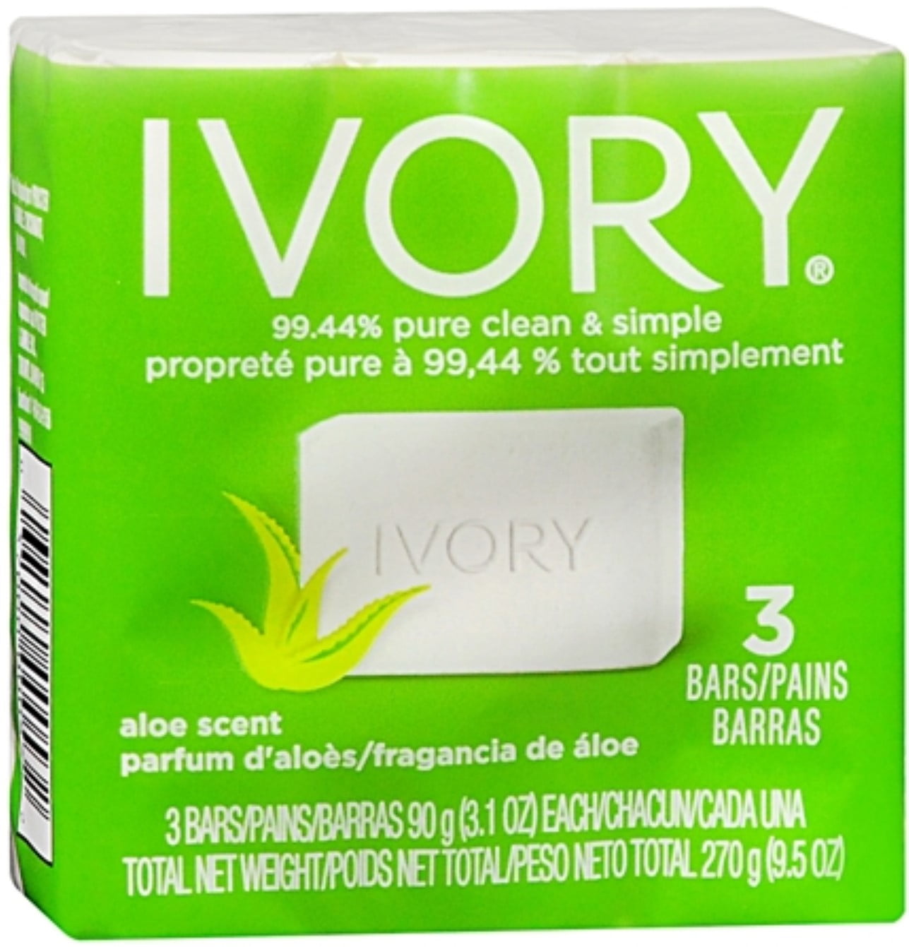 3 Pack - Ivory Bar Soap with Aloe 3 ea - Walmart.com