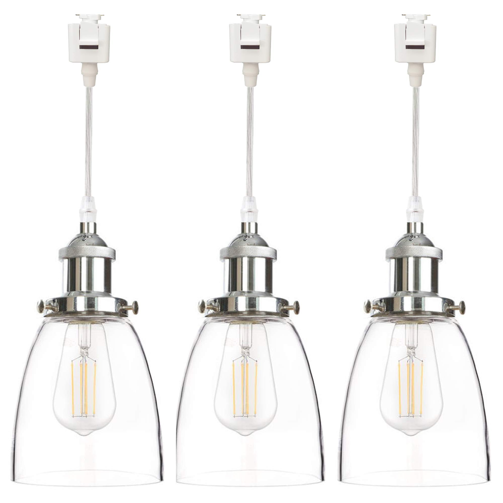 3-Pack J-Type Track Lighting Pendants Restaurant Chandelier Bell Shape ...