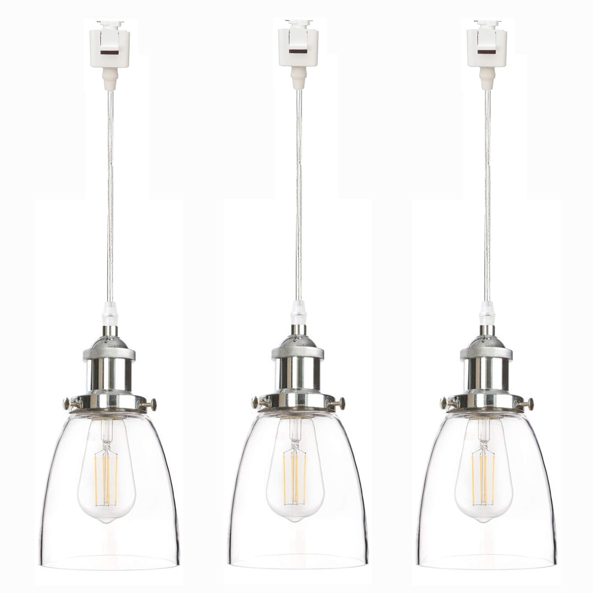 3-Pack J-Type Track Lighting Pendants Restaurant Chandelier Bell Shape ...